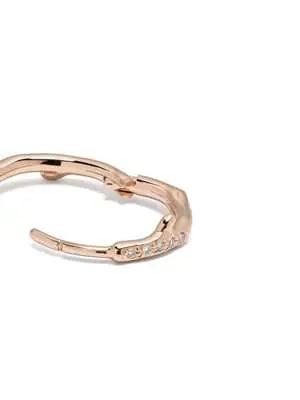 SHAUN LEANE 18kt Rose Gold Vermeil Cherry Branch Single Hoop Earring - Pink