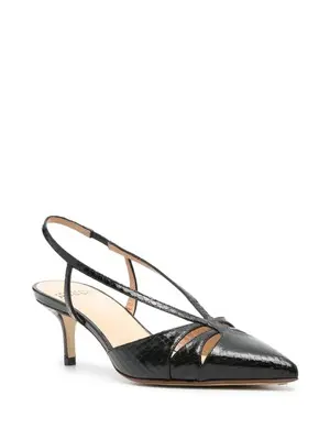 FRANCESCO RUSSO Snakeskin-effect Leather Pumps - Black