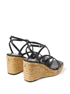 JIMMY CHOO Ayla 85mm Wedge Sandals - Black