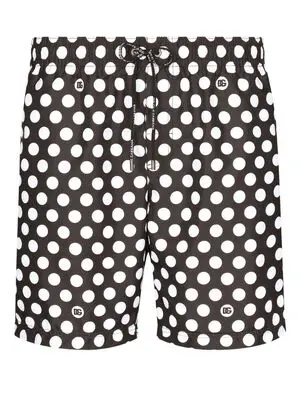 Dolce & Gabbana Polka-dot Swim Shorts - Black