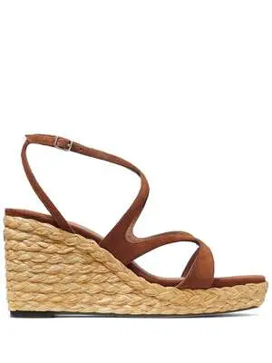 JIMMY CHOO Ayla 85 Wedge Heeled Espadrilles - Brown