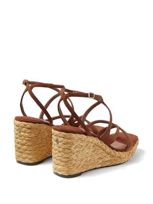 JIMMY CHOO Ayla 85 Wedge Heeled Espadrilles - Brown