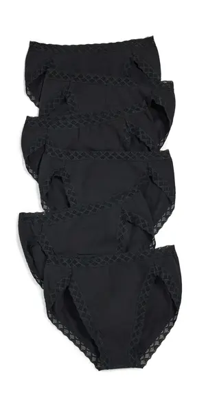 Natori Bliss French Cut Panties 6 Pack - Black