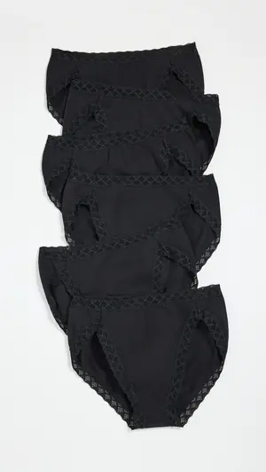 Natori Bliss French Cut Panties 6 Pack - Black