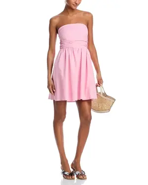 Aqua Strapless Mini Dress - Pink
