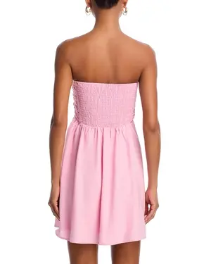 Aqua Strapless Mini Dress - Pink