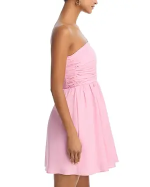 Aqua Strapless Mini Dress - Pink