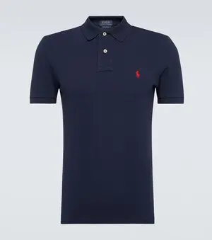 Polo Ralph Lauren Logo Cotton Piqué Polo Shirt - Blue