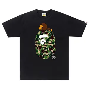 A BATHING APE Abc Milo On Big Ape Tee 'black/green' Black