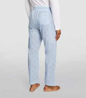 Derek Rose Cotton Nelson Lounge Trousers - Blue