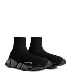 Balenciaga Clear Sole Speed 2.0 Sneakers - Black