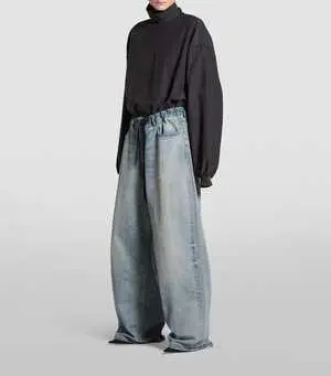 Balenciaga Distressed Wide-leg Jeans