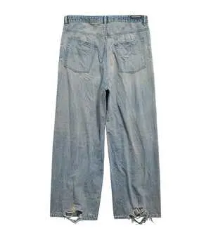 Balenciaga Distressed Wide-leg Jeans