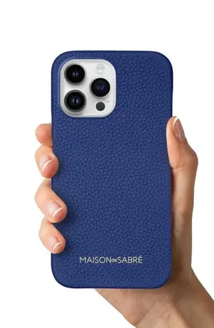 MAISON DE SABRE Leather Phone Case - Lapis Blue