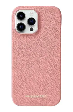 MAISON DE SABRE Leather Phone Case Pink Lily