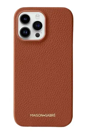 MAISON DE SABRE Leather Phone Case Walnut Brown