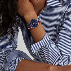 Ralph Lauren 42 Mm Polo Player Watch - Blue Dial