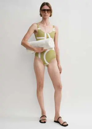TOTEME Monogram Swimsuit - Melon,light Hay