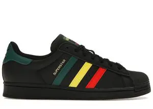 Adidas Superstar Rasta Black - Core Black/yellow/collegiate Green