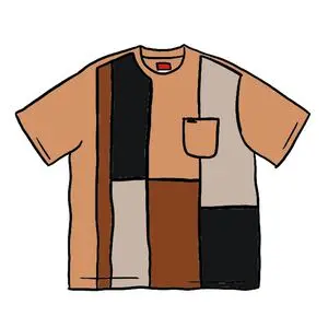 Supreme Patchwork Pocket Tee Shirt - Light Brown