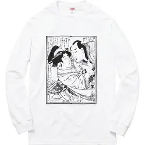 Supreme Sasquatchfabrix Shunga Long Sleeve Tee Shirt - White