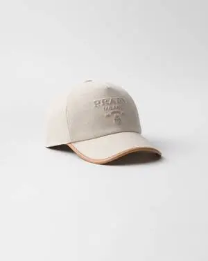 Prada Linen-blend Baseball Cap - Natural