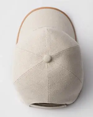 Prada Linen Blend Baseball Cap