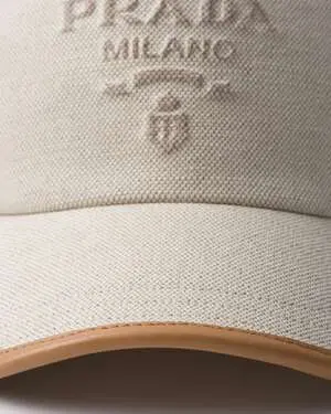 Prada Linen Blend Baseball Cap