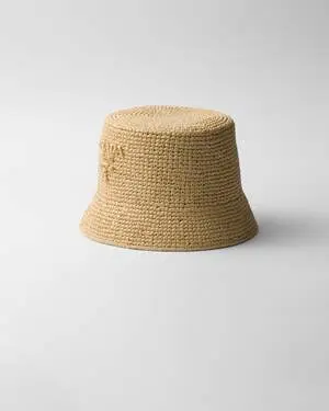 Prada Crochet Bucket Hat - Natural