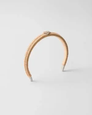 Prada Wicker Headband - Tan/white