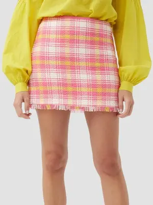 Trina Turk Rico Plaid Tweed Miniskirt - Multi