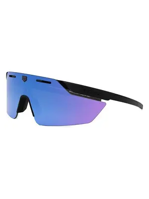 Tag Heuer Shield Pro 149mm Athletic Mask Sunglasses - Black Blue Mirror
