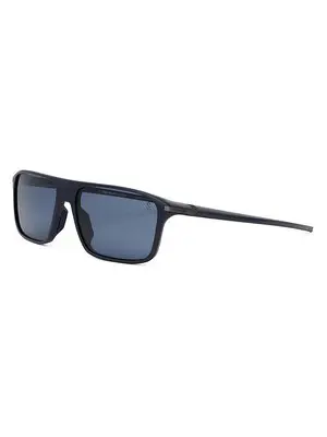 Tag Heuer Vingt Sept 62mm Rectangular Sunglasses - Dark Blue Blue