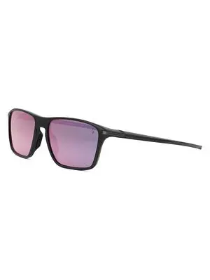 Tag Heuer Vingt Sept 57mm Rectangular Sunglasses - Black Purple Mirror