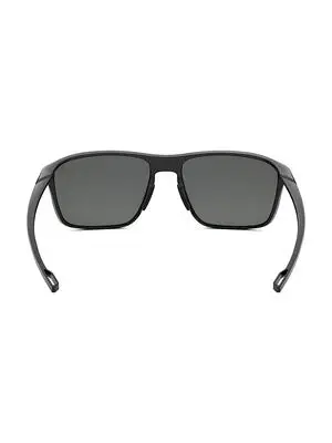 Tag Heuer Vingt Sept 57mm Rectangular Sunglasses - Black Purple Mirror
