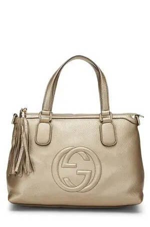 Gucci Soho Top Handle Tote - Gold