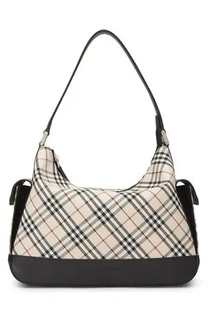 Burberry Nova Check Canvas Hobo Small