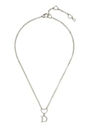 Dior Crystal Embellished Heart Pendant Necklace