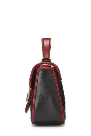 Gucci Leather Gg Marmont Top Handle Bag - Black