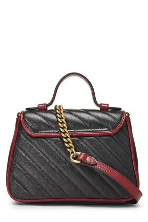 Gucci Leather Gg Marmont Top Handle Bag - Black