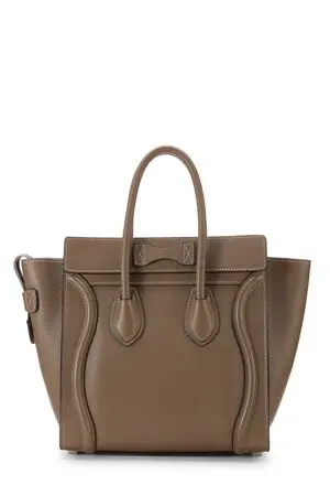 Celine Drummed Calfskin Luggage - Grey