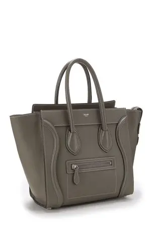 Celine Luggage Tote Drummed Calfskin - Grey