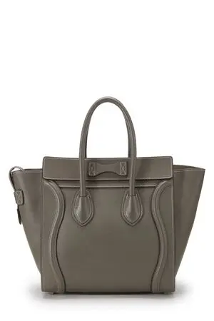 Celine Luggage Tote Drummed Calfskin - Grey
