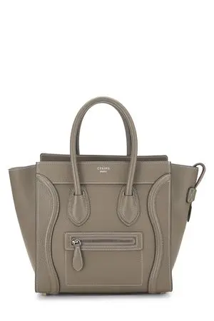 Celine Luggage Tote Drummed Calfskin - Grey