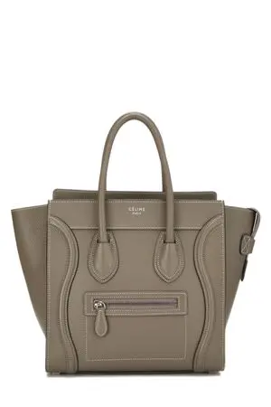 Celine Luggage Tote Drummed Calfskin - Grey