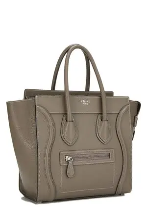 Celine Luggage Tote Drummed Calfskin - Grey