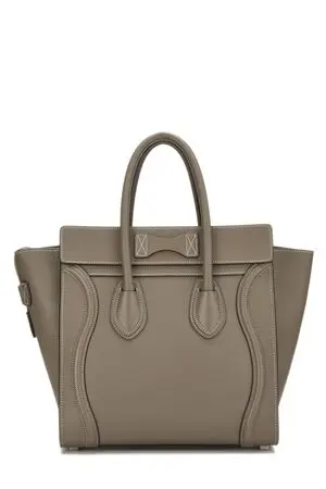 Celine Luggage Tote Drummed Calfskin - Grey