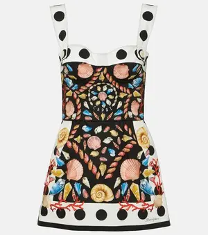 Dolce & Gabbana Capri Printed Cotton Corset Dress