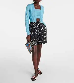 Dolce & Gabbana Lace-trimmed Silk Crop Top