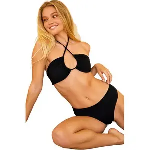 DIPPIN DAISY'S Amalfi String Tie Bandeau Bikini Top - Black